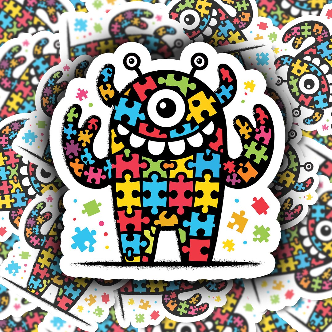 AUTISM MONSTER Vinyl Sticker for Laptop Water Bottle Skateboard Journal ...