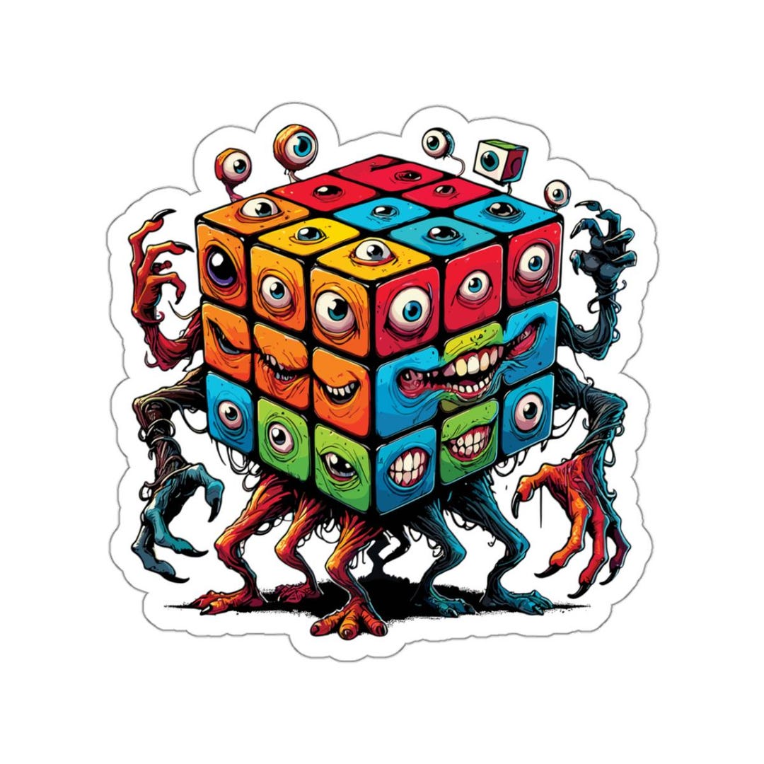 RUBIK'S CUBE MONSTER Sticker Gift for Creative Minds Quirky Kids ...
