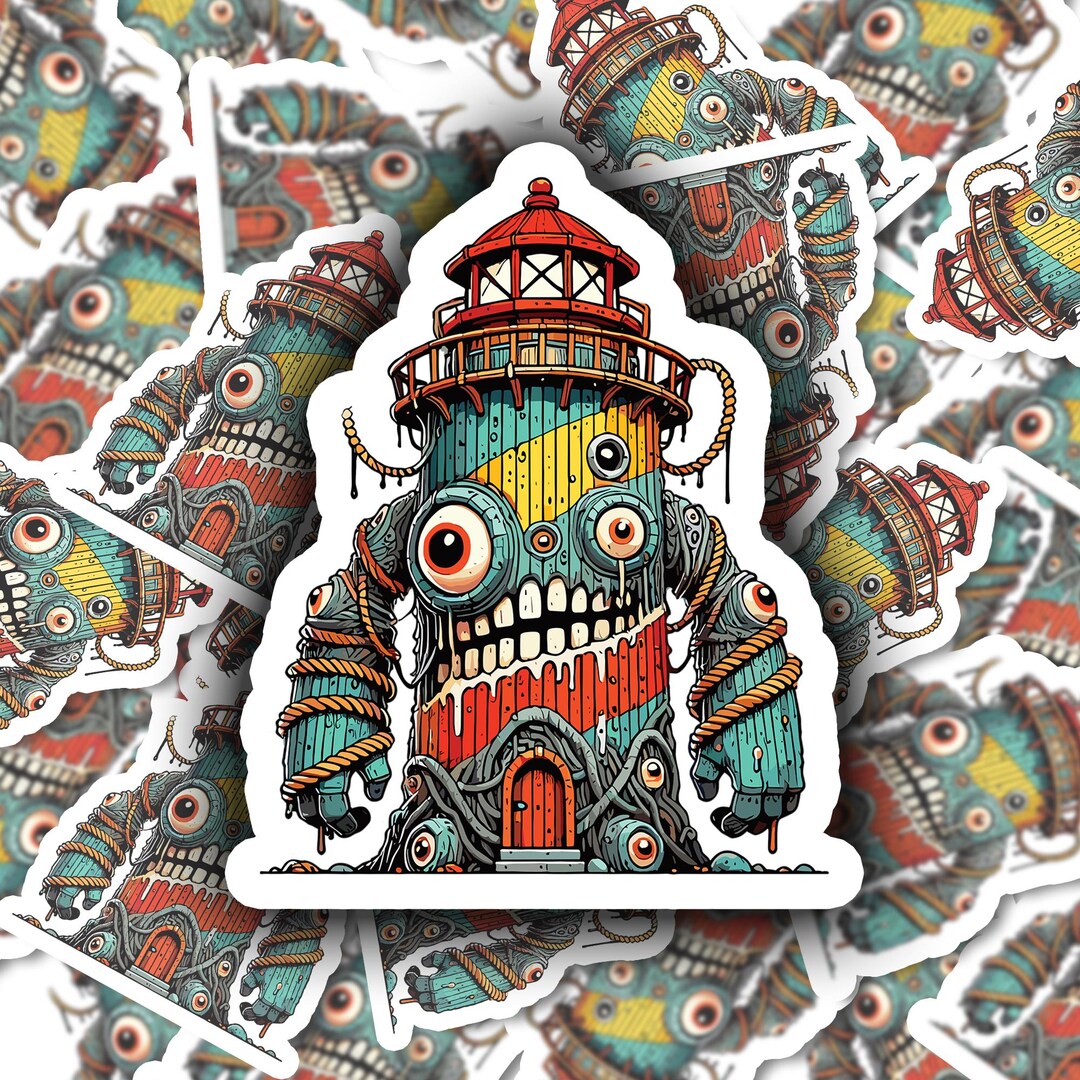 LIGHTHOUSE MONSTER Vinyl Sticker for Laptop Water Bottle Skateboard ...