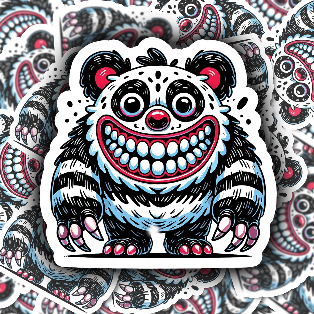 PANDA MONSTER Vinyl Sticker for Laptop Water Bottle Skateboard Journal ...