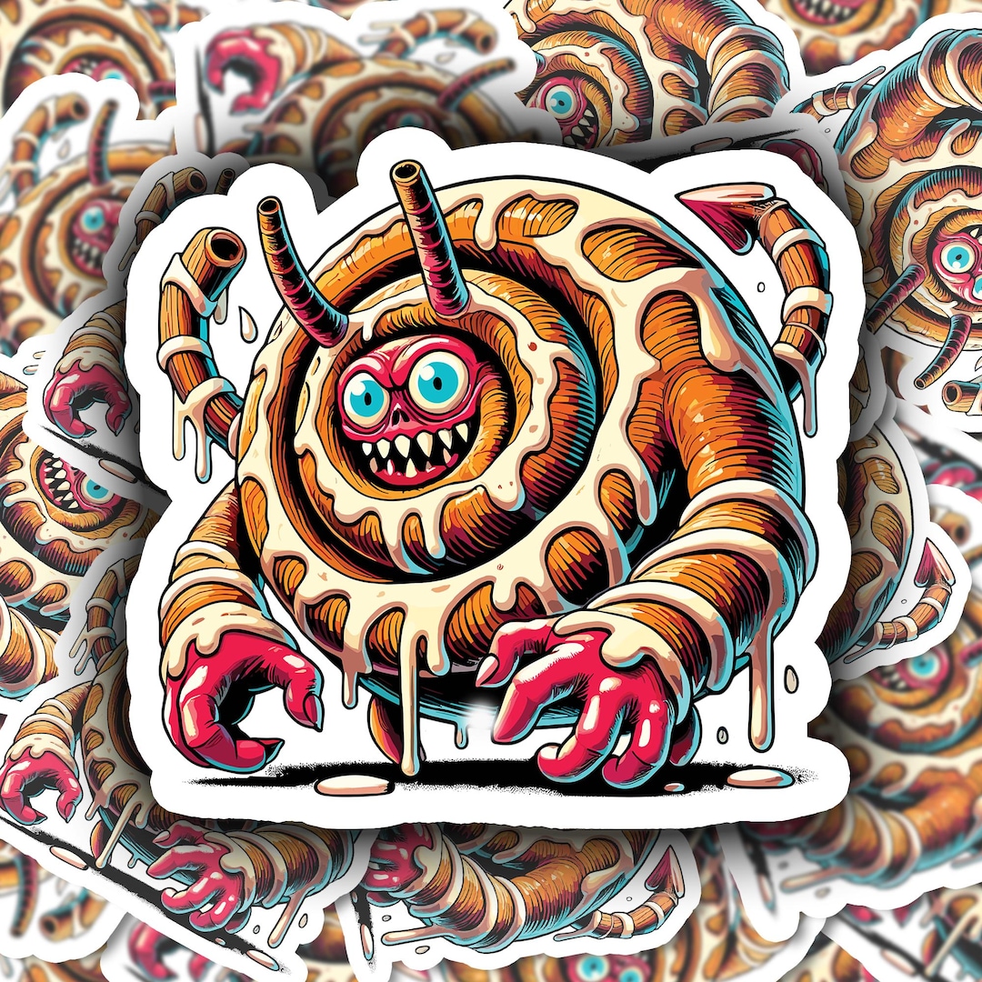 CINNAMON BUN MONSTER Vinyl Sticker for Laptop Water Bottle Skateboard ...