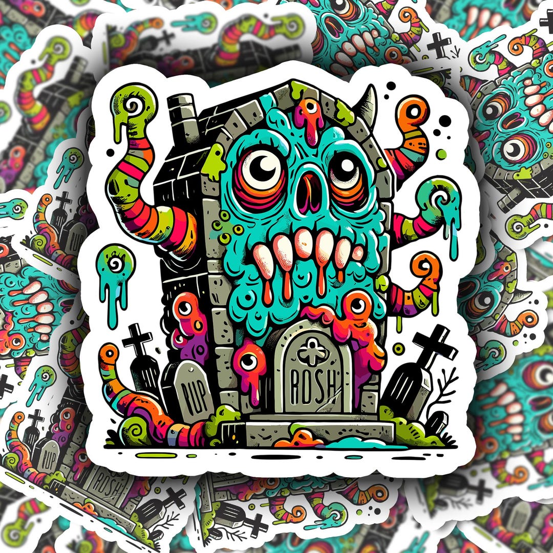 TOMBSTONE MONSTER Vinyl Sticker for Laptop Water Bottle Skateboard ...