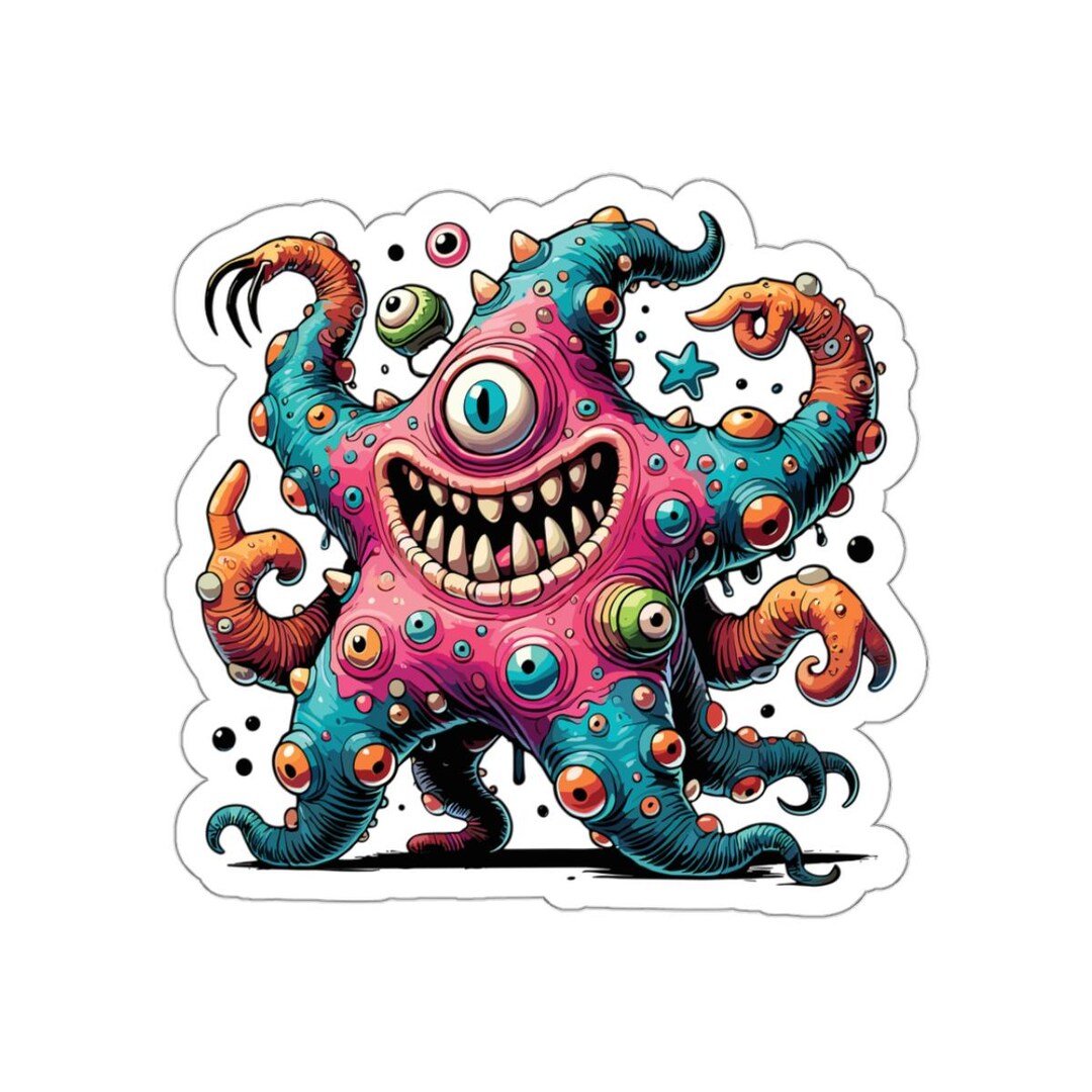 STARFISH MONSTER Sticker Gift for Creative Minds Quirky Kids Holiday ...