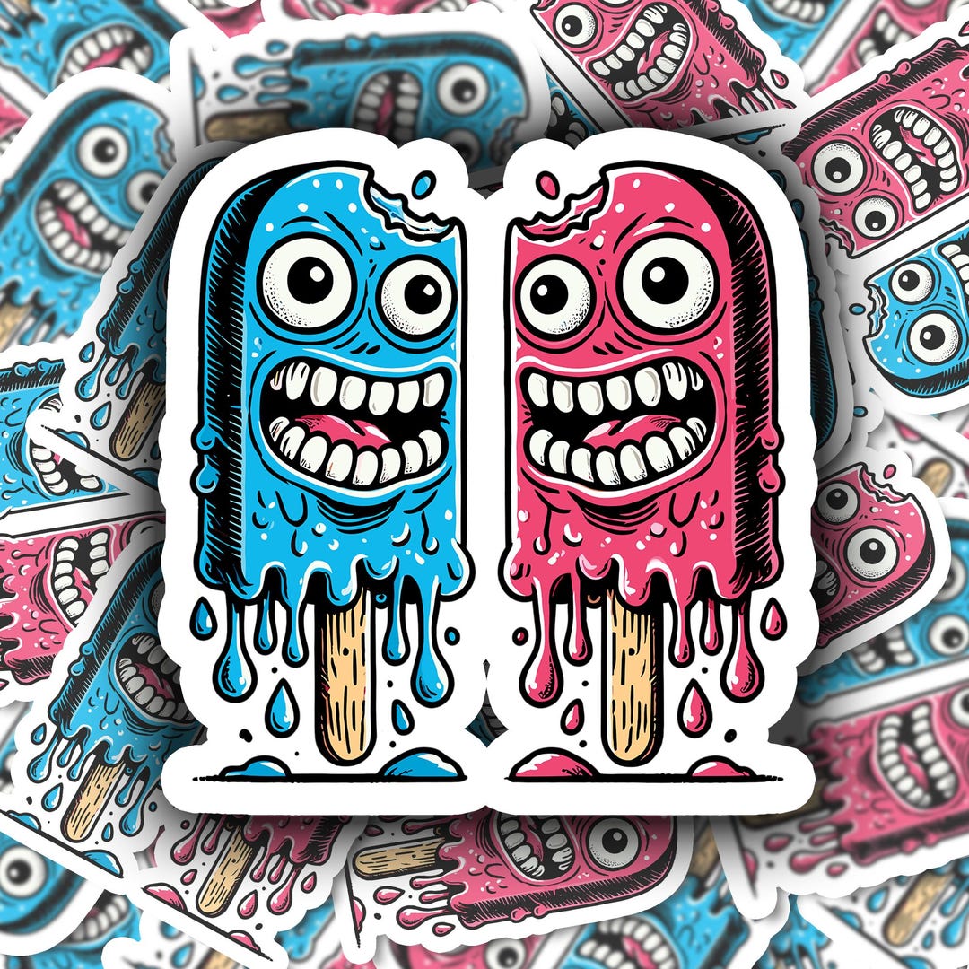 POPSICLE MONSTER Vinyl Sticker for Laptop Water Bottle Skateboard ...