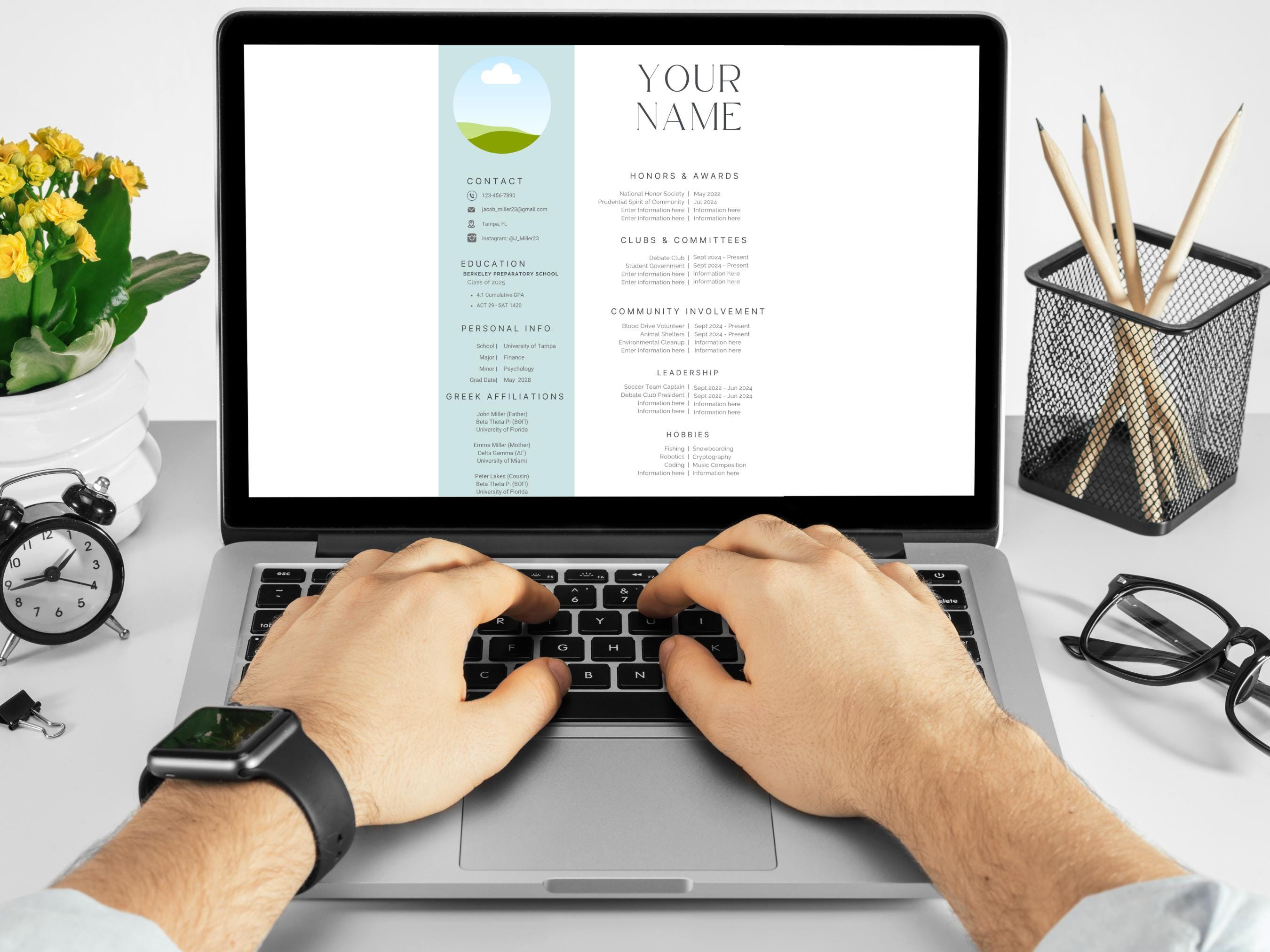 Fraternity Resume Template for Canva | 2025 Rush & Recruitment Resume ...