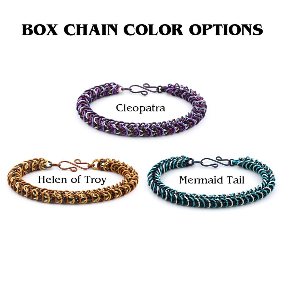 Box Chain Chainmaille Bracelet Kit 3 Color Options to Choose - Etsy