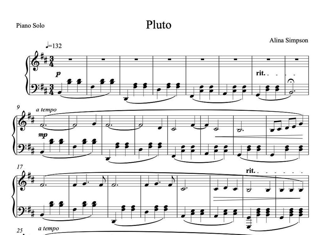 Pluto - Sheet Music - Etsy