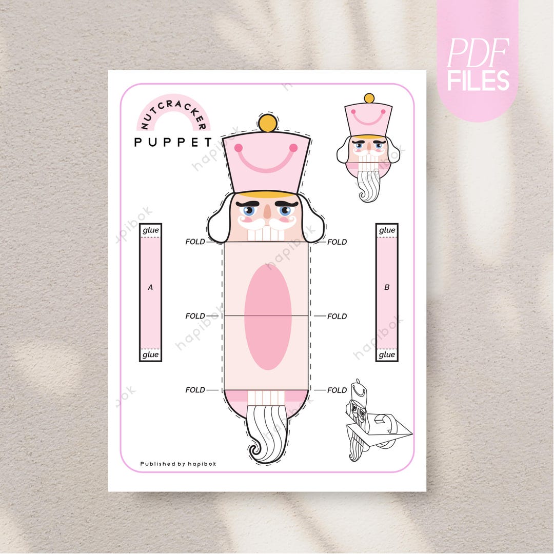 Nutcracker Puppet Cut & Paste Craft, Toy Soldier, Build Your Own ...