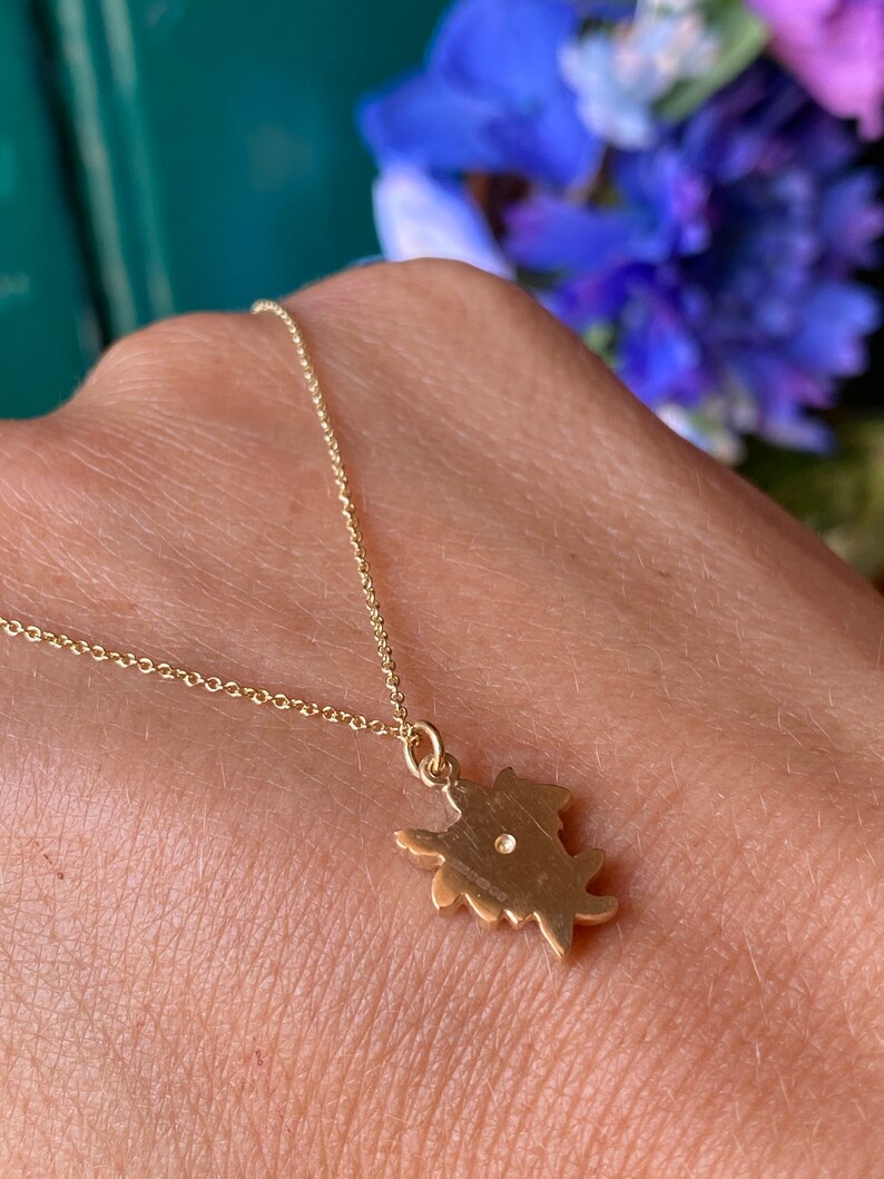 Handmade Solid Gold Cherry Blossom Pendant | Etsy