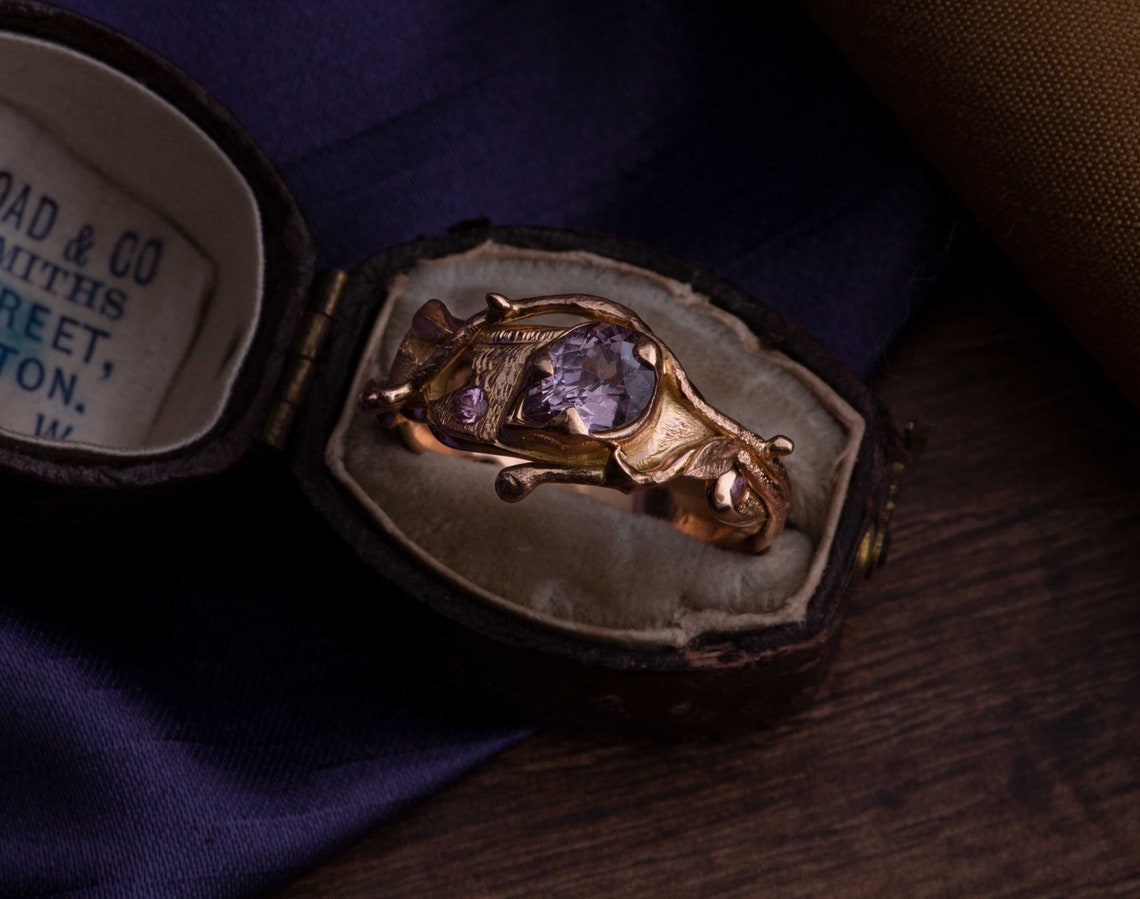 Fairytale Twig Ring Rose Bramble and Thorns Ring Sleeping - Etsy