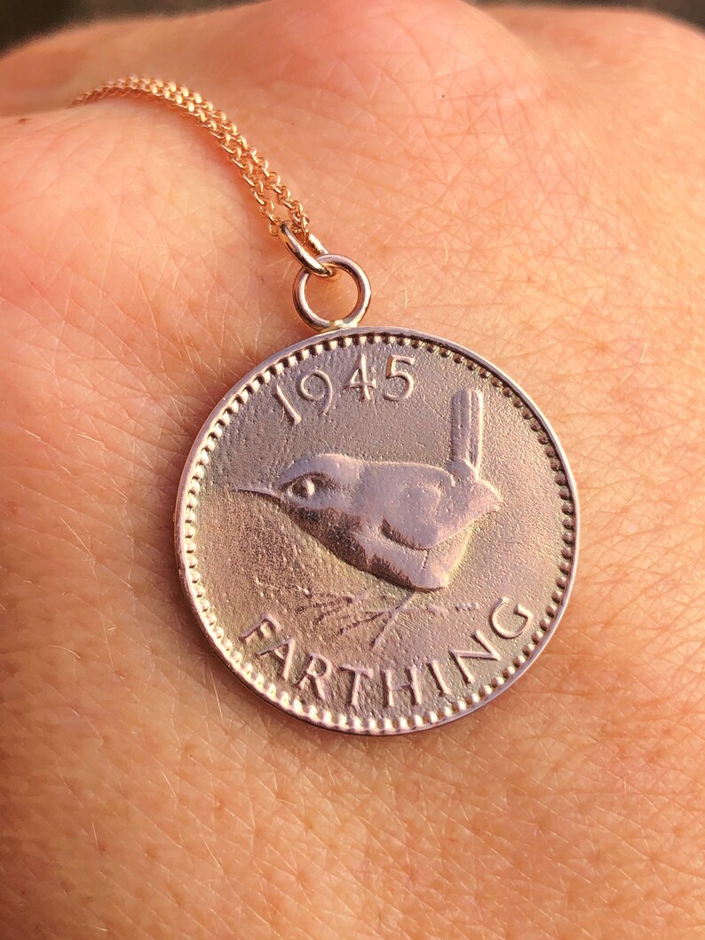 Solid Gold English Farthing Coin Necklace - Etsy