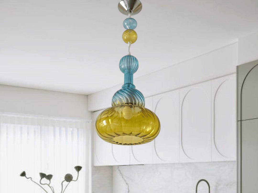Blown Glass Pendant Light-kitchen Island Ceiling Light-pendant Light ...