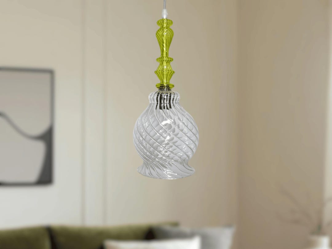 Blown Glass Pendant Light - Kitchen Island Ceiling Light - Pendant ...