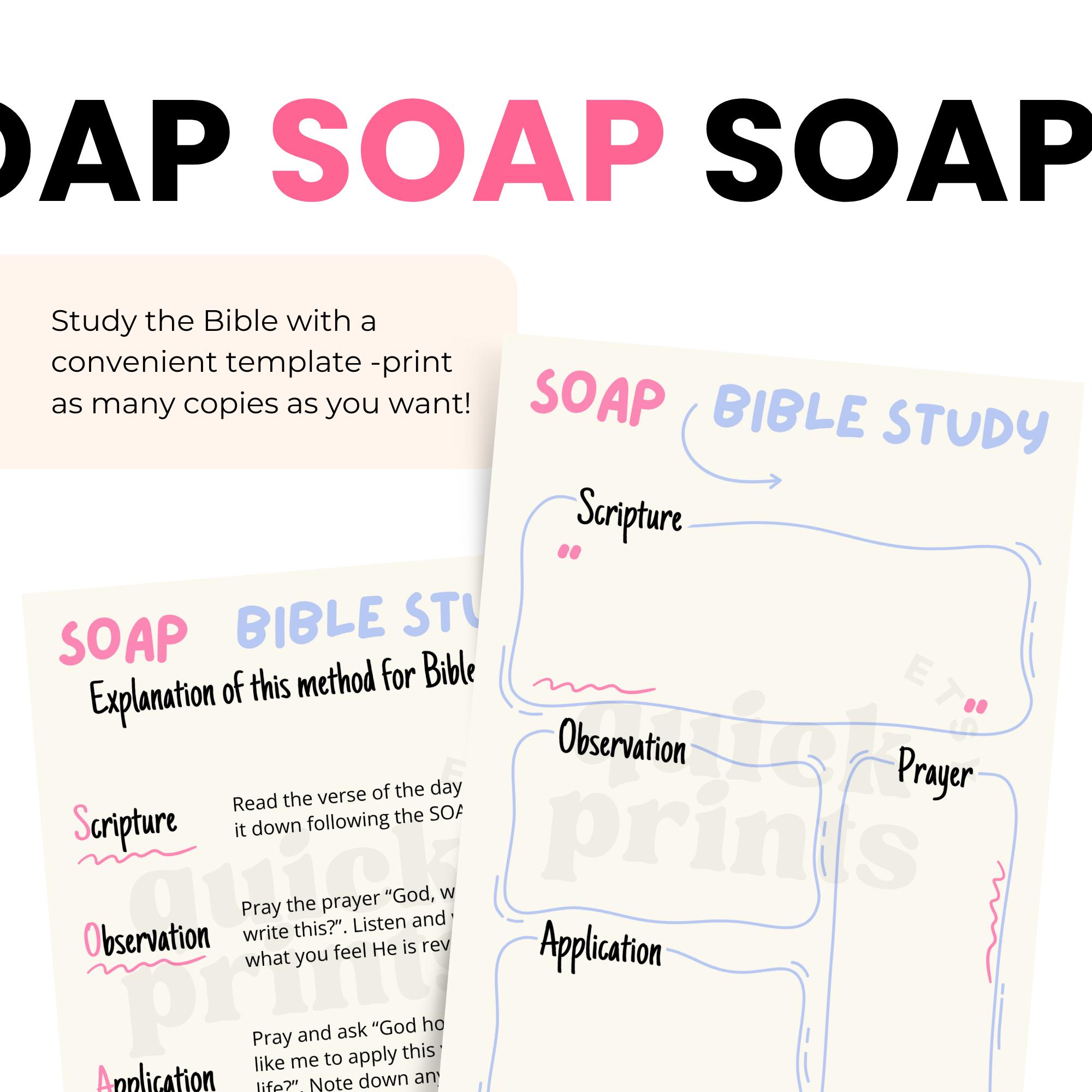 SOAP Bible Study Template Printable, Simple Bible Study Template ...