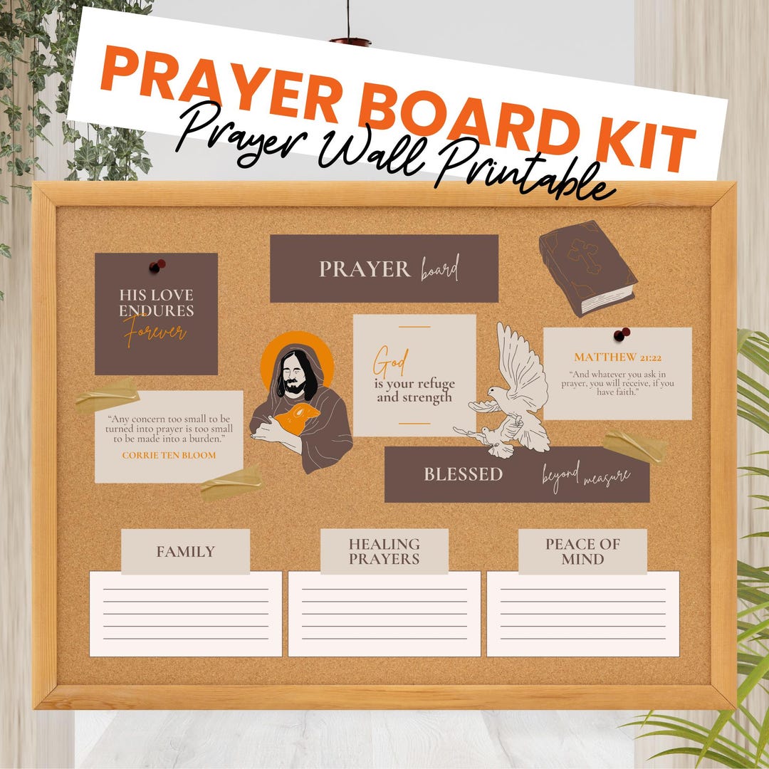 Printable Prayer Board Kit Coastal Boho, Scripture Scraps Printable ...