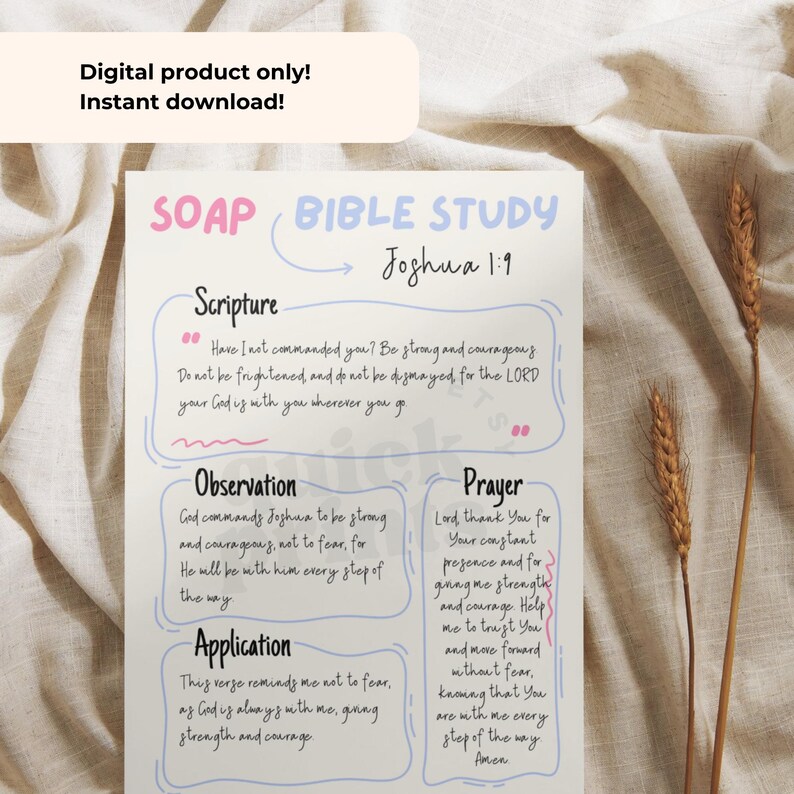 SOAP Bible Study Template Printable, Simple Bible Study Template ...