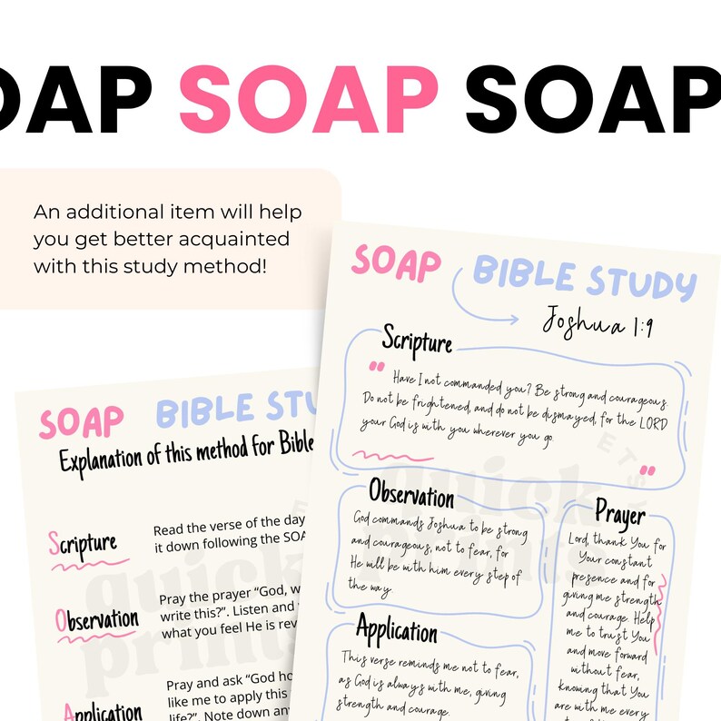 SOAP Bible Study Template Printable, Simple Bible Study Template ...