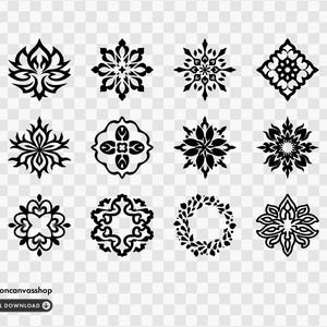 64 Floral Pattern Shapes | Ornamental Vector Bundle | AI, SVG, PNG ...