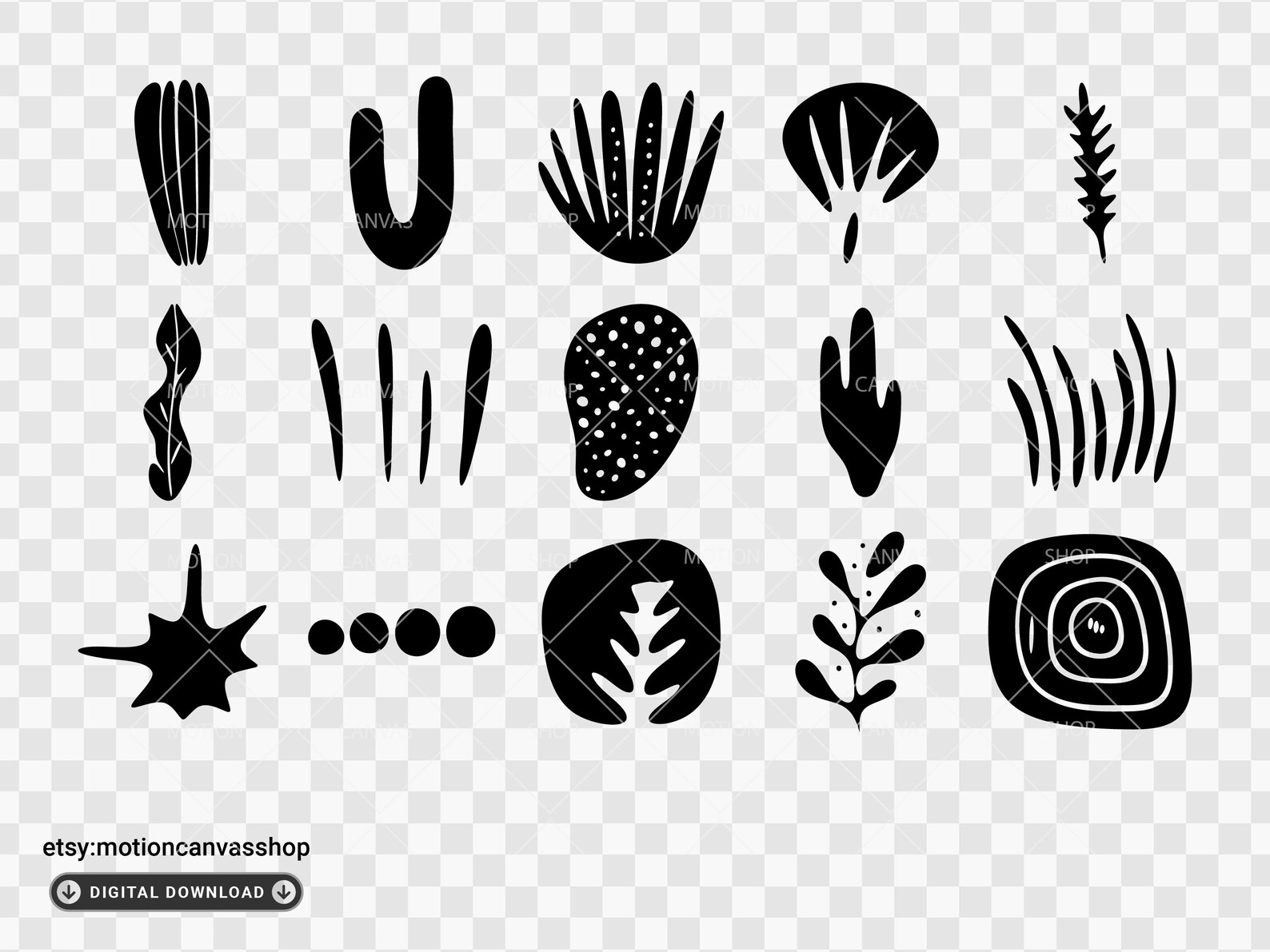 80 Abstract Organic Shapes Bundle - Modern Abstract Nature Design ...