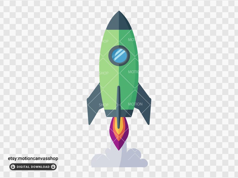 Cartoon Rocket Ship Clipart SVG PNG AI | Space Rocket Bundle for Kids ...