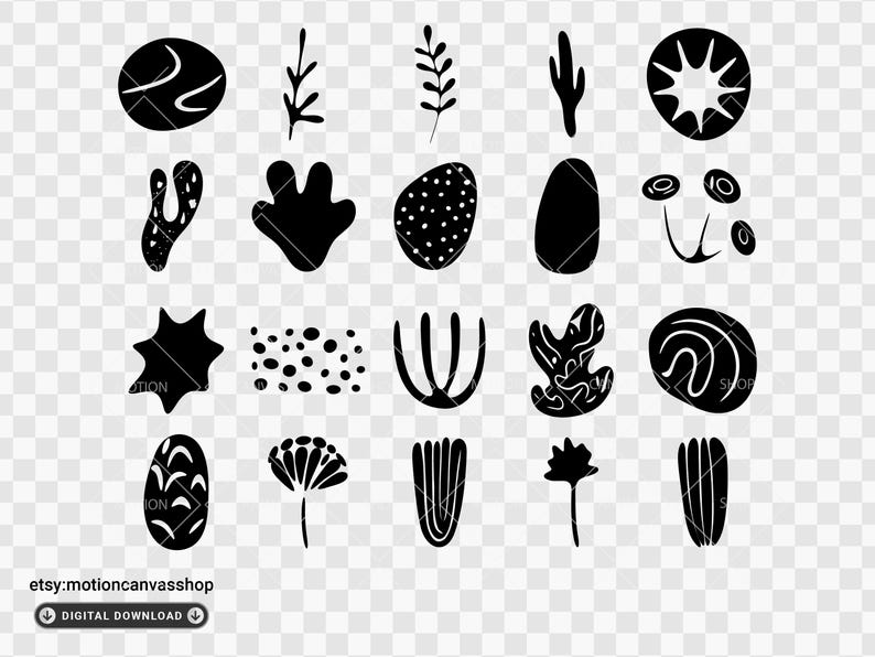 80 Abstract Organic Shapes Bundle - Modern Abstract Nature Design ...