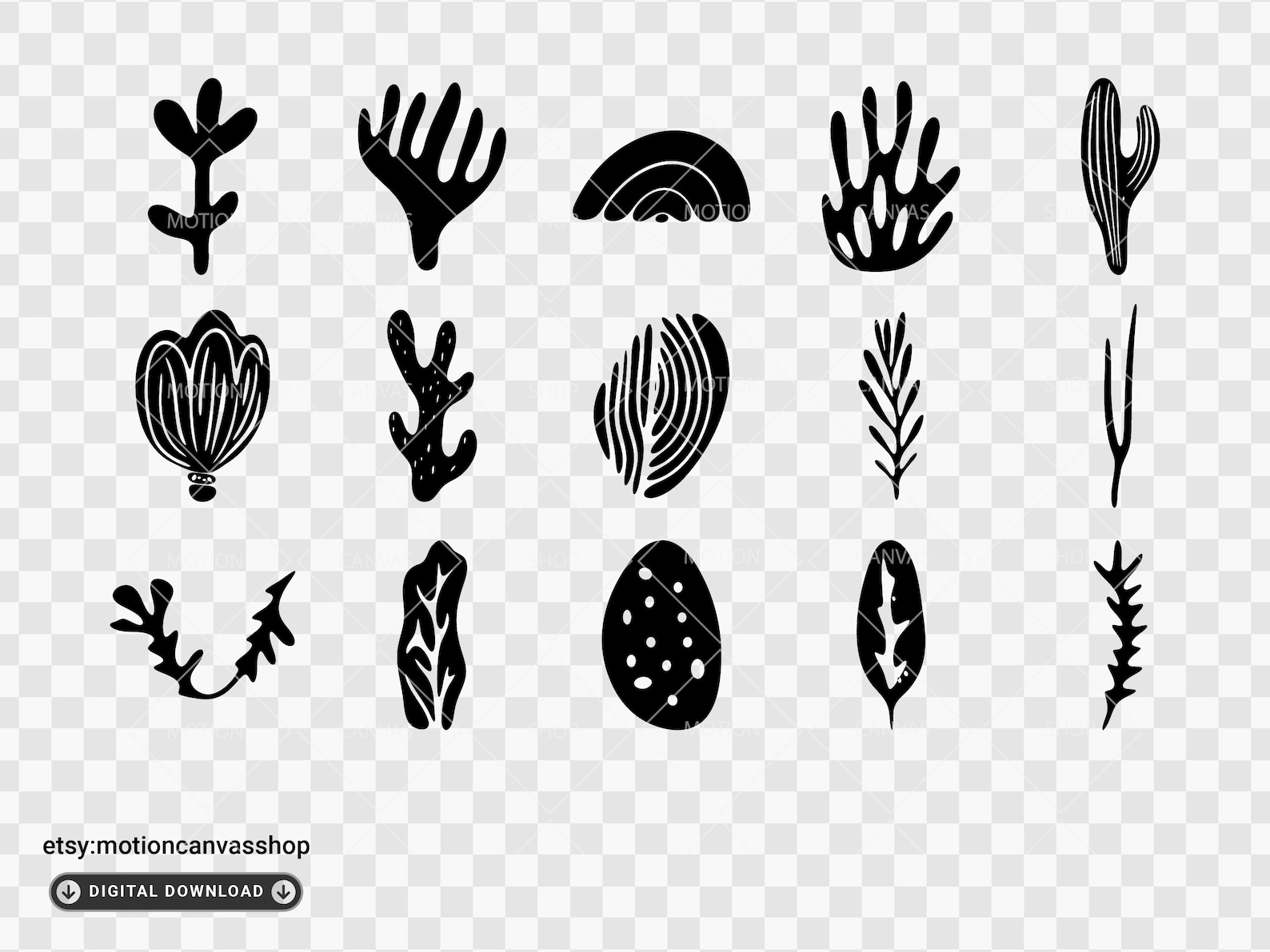 80 Abstract Organic Shapes Bundle - Modern Abstract Nature Design ...