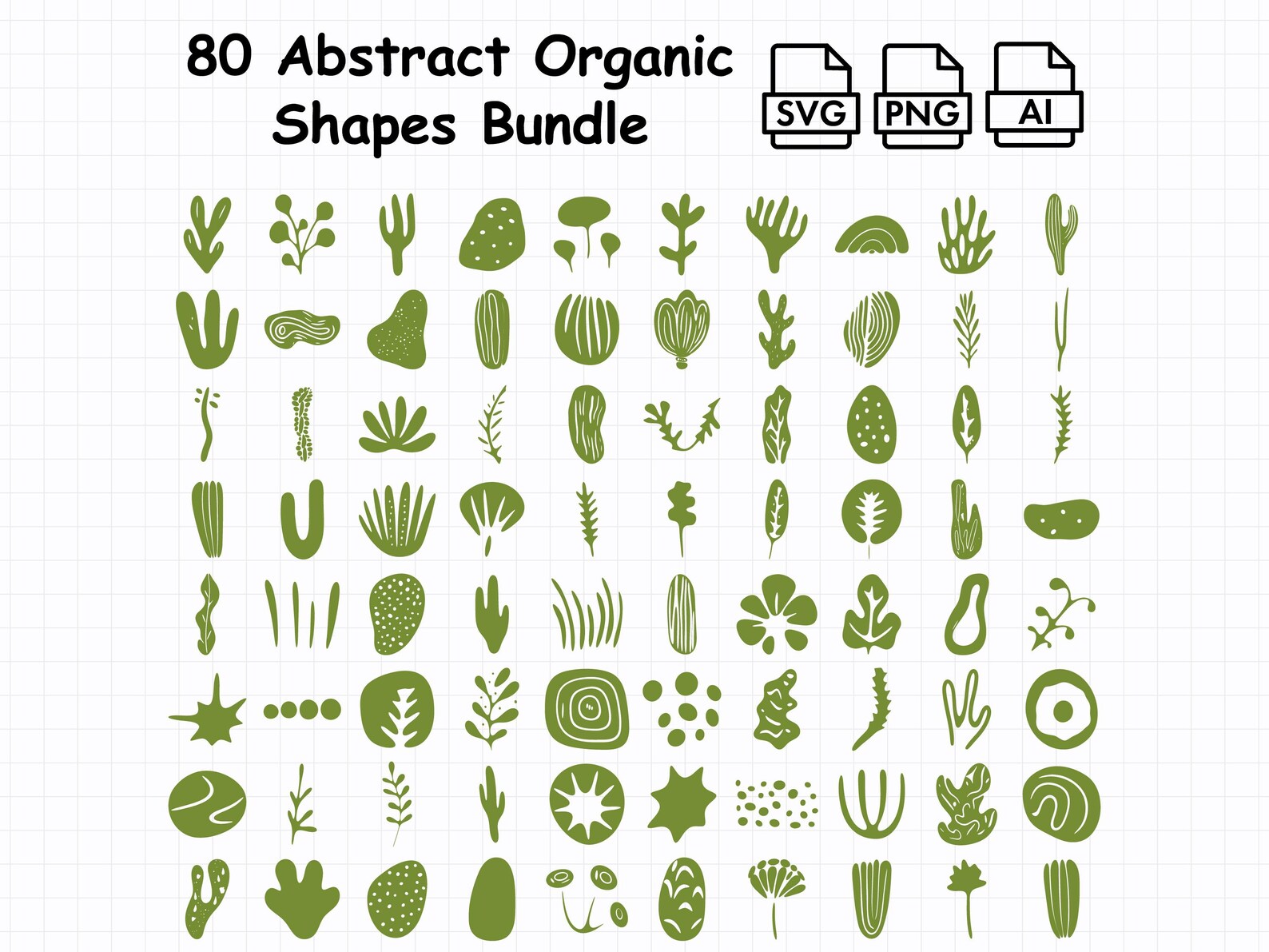 80 Abstract Organic Shapes Bundle - Modern Abstract Nature Design ...