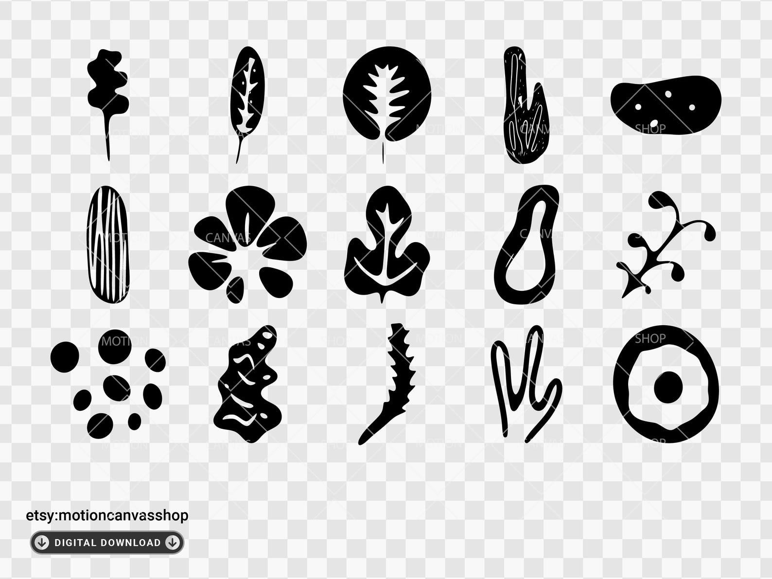 80 Abstract Organic Shapes Bundle - Modern Abstract Nature Design ...