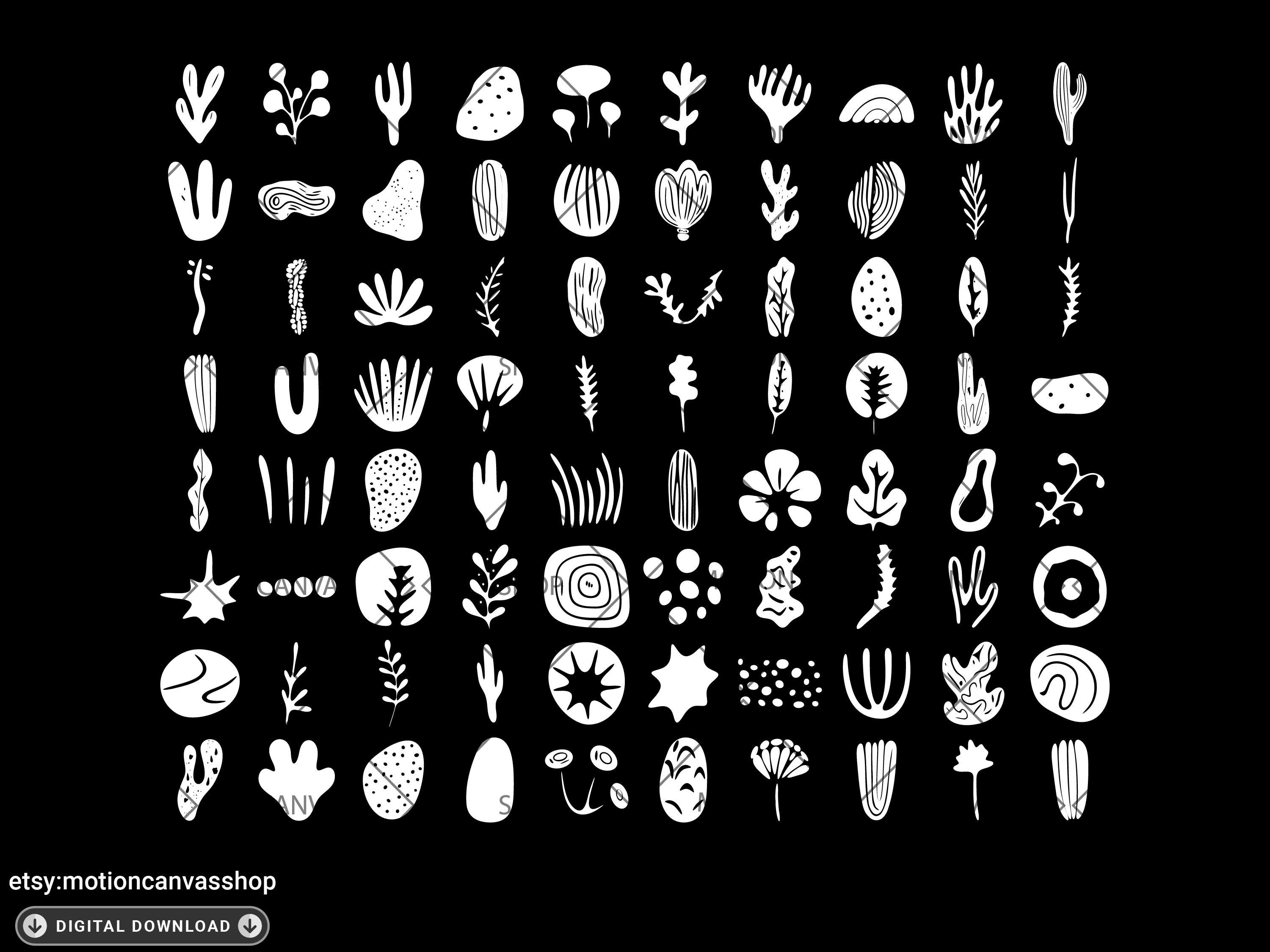 80 Abstract Organic Shapes Bundle - Modern Abstract Nature Design ...