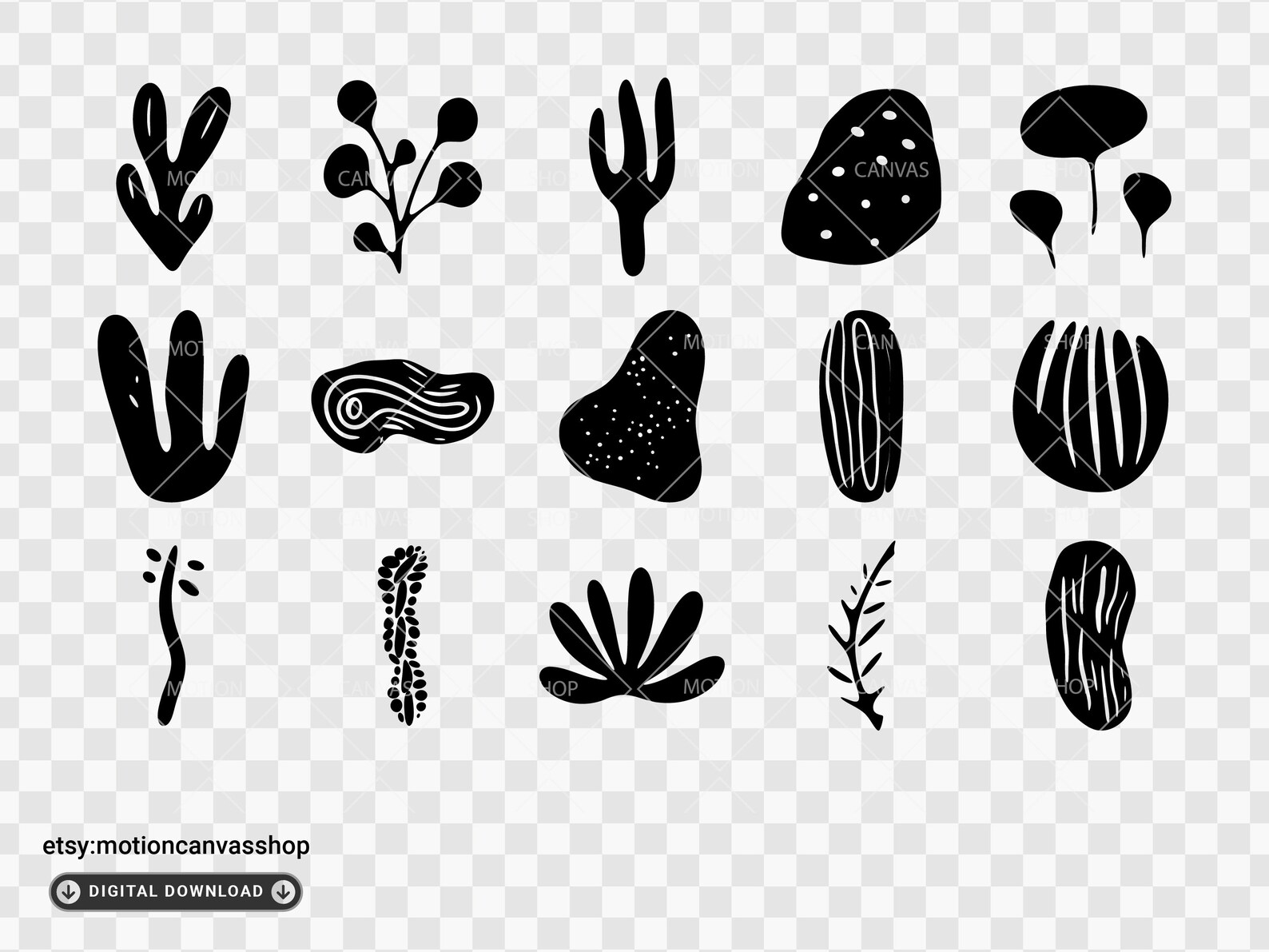 80 Abstract Organic Shapes Bundle - Modern Abstract Nature Design ...