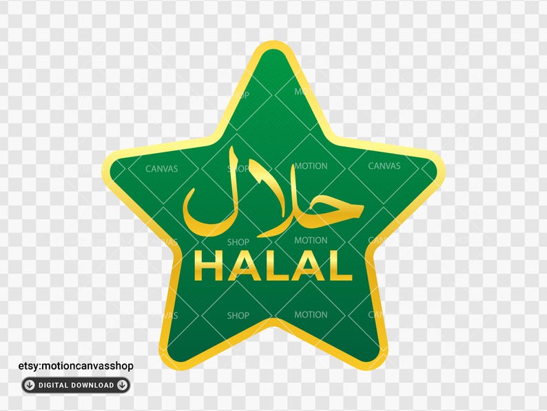 Halal Certification Badge Bundle SVG PNG AI | Gold Green Halal Labels ...