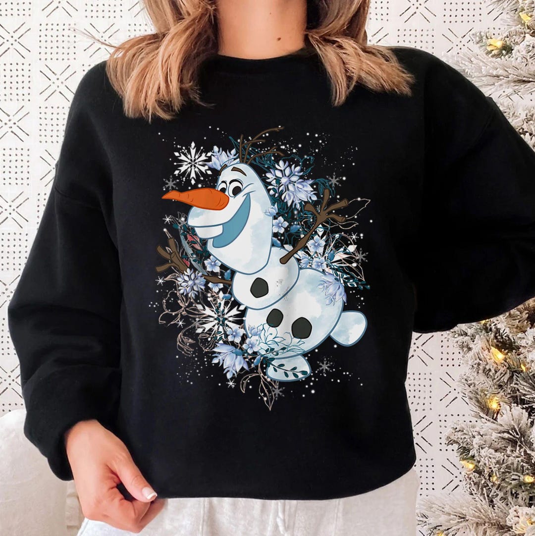 Disney Frozen Olaf Snowflakes and Flowers Raglan Baseball Shirt, Gift ...