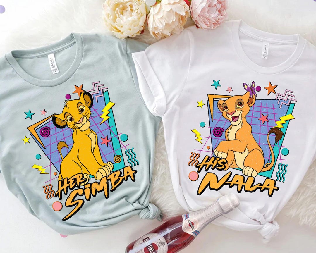 Retro 90s the Lion King Her Simba and His Nala T-shirt, Disney Couples ...