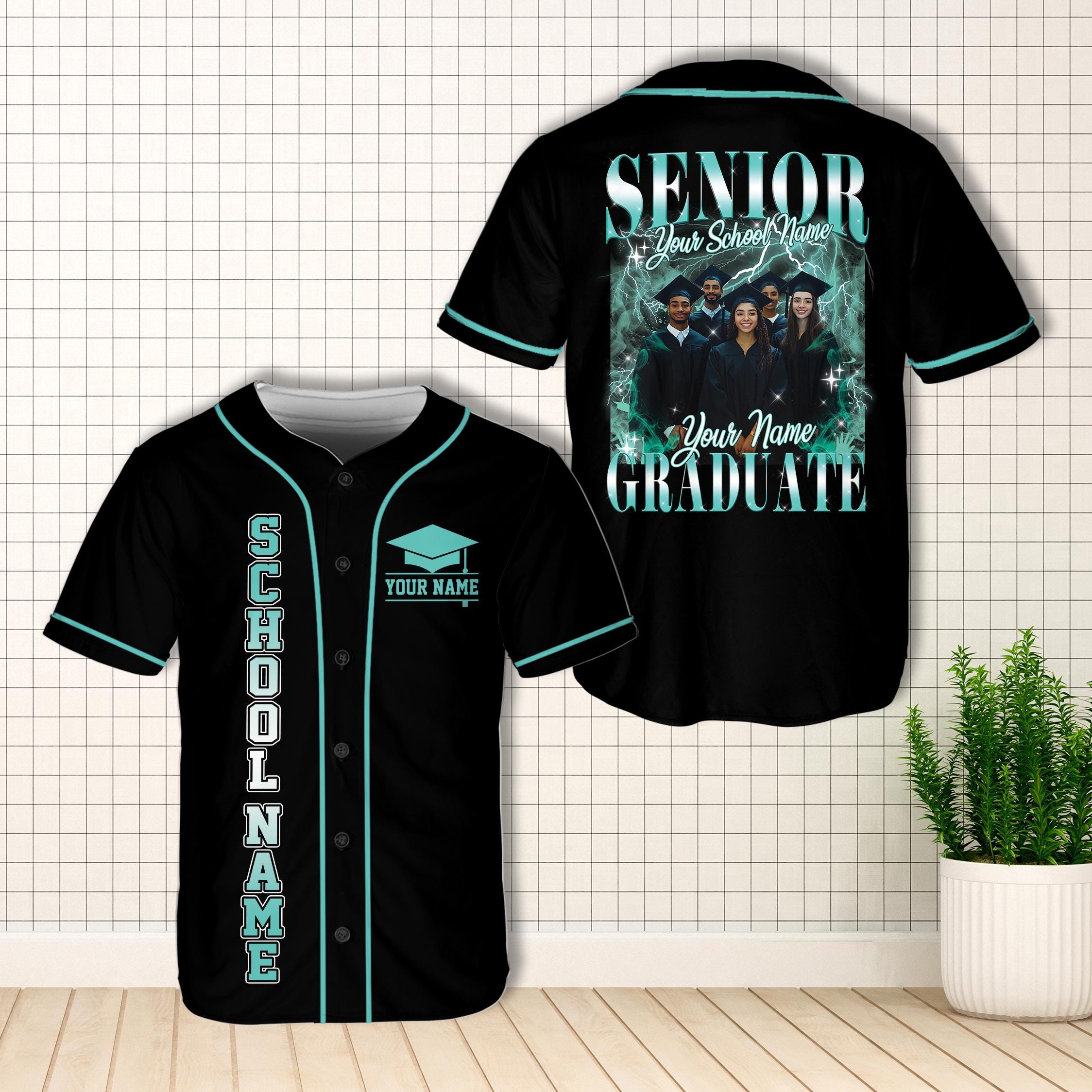 Personalized Graduation Squad Baseball Jersey With Photo, Custom Name ...