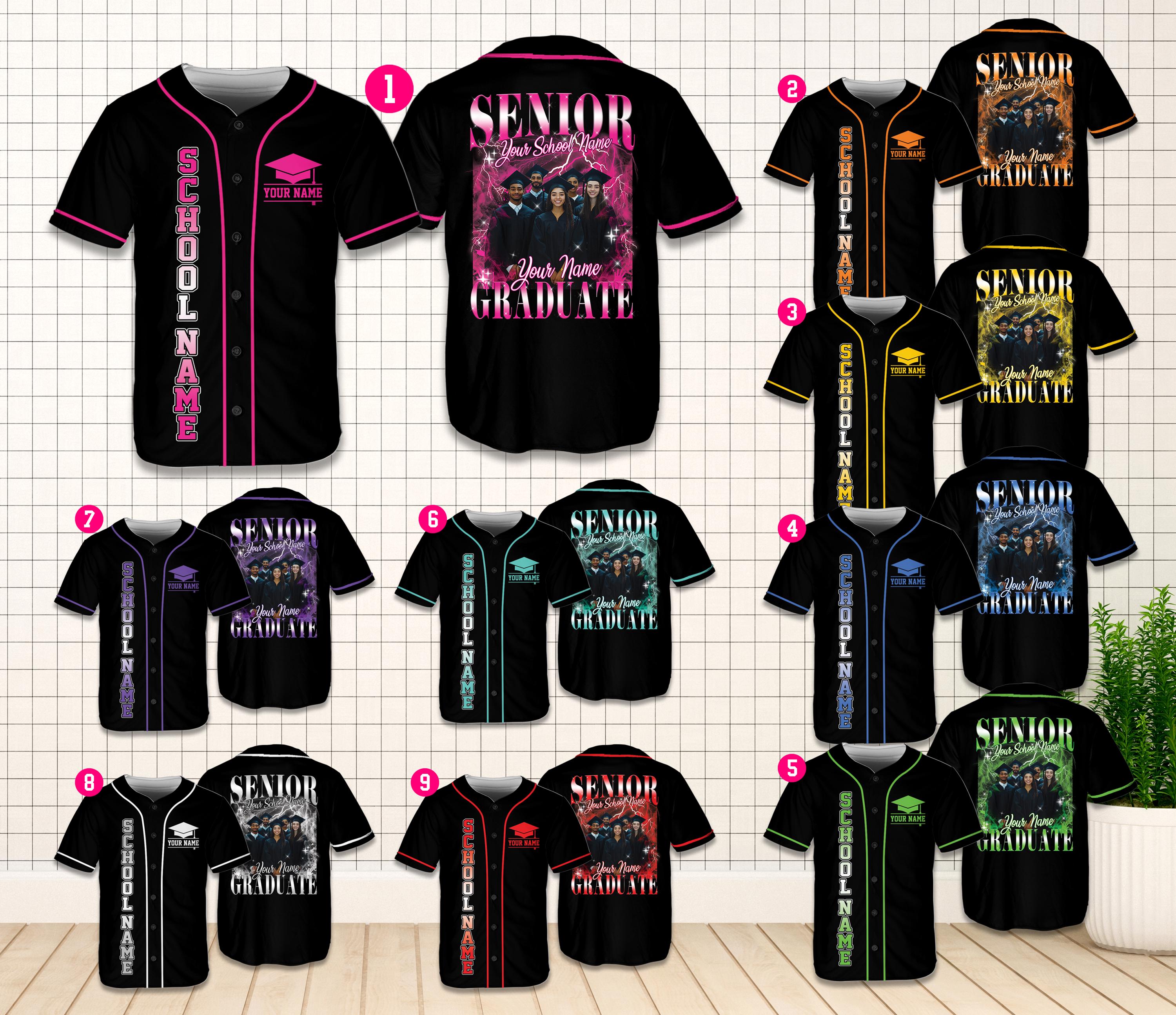 Personalized Graduation Squad Baseball Jersey With Photo, Custom Name ...