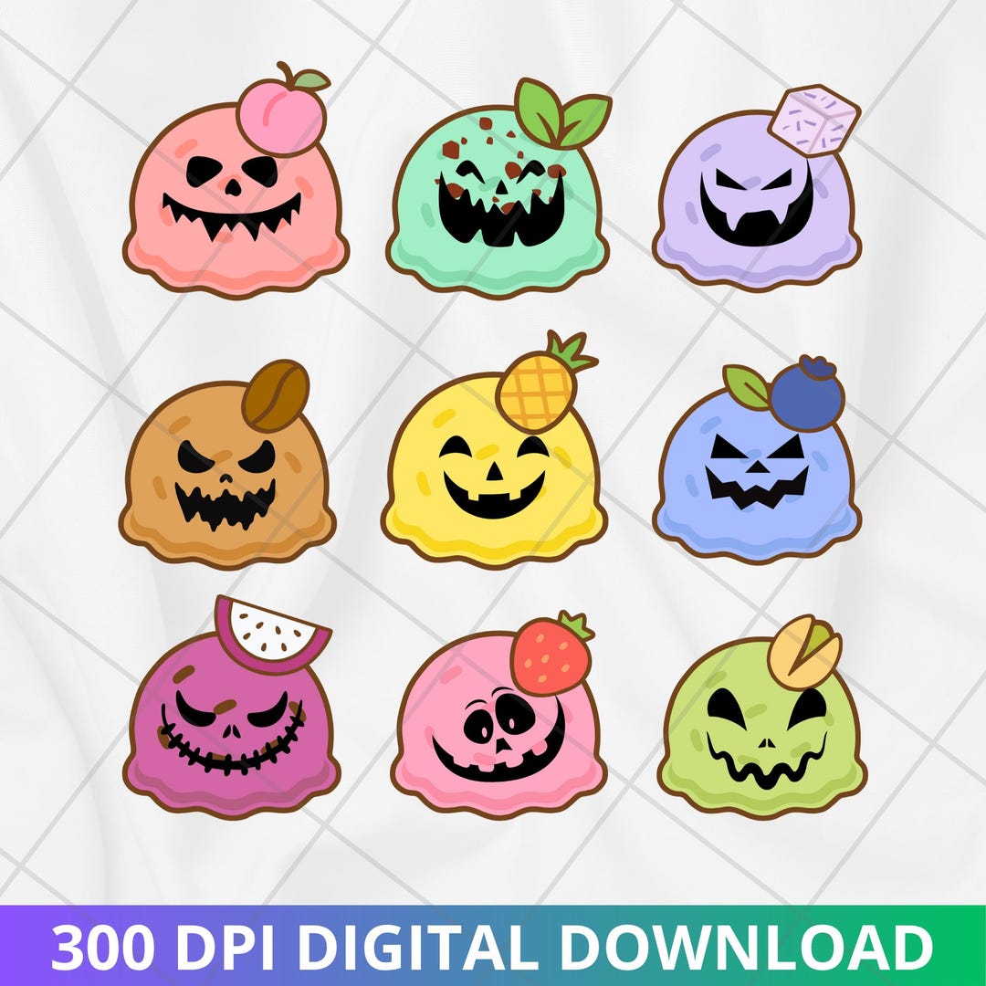 Summerween Ice Cream Horror PNG: Spooky Halloween Sublimation Design ...