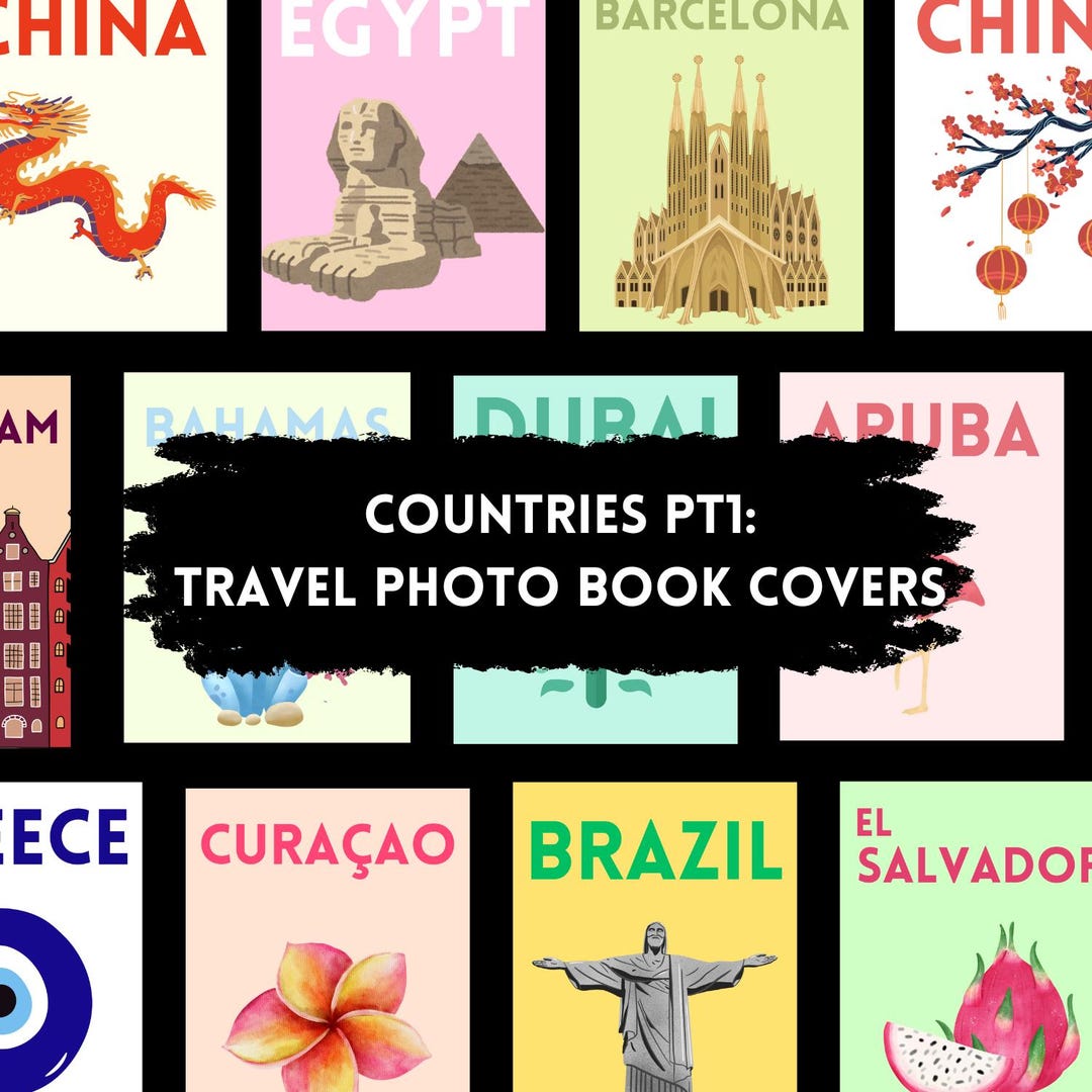 COUNTRIES 1 Travel Photo Book Covers front and Back Covers - Etsy