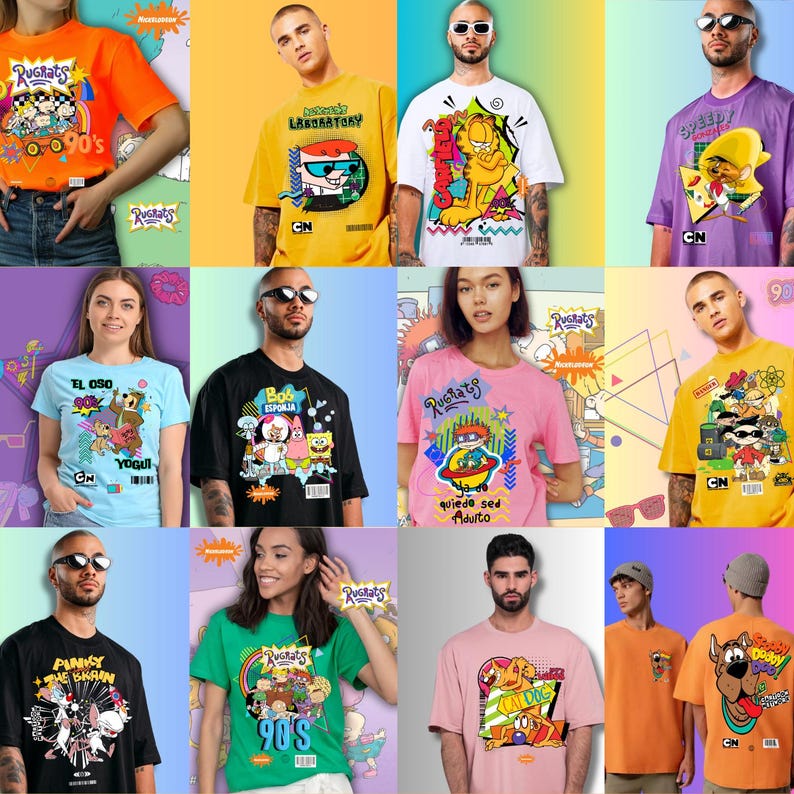 Clip art Retro Designs of Iconic 90s Cartoons! Bundle x78 Classic TV ...