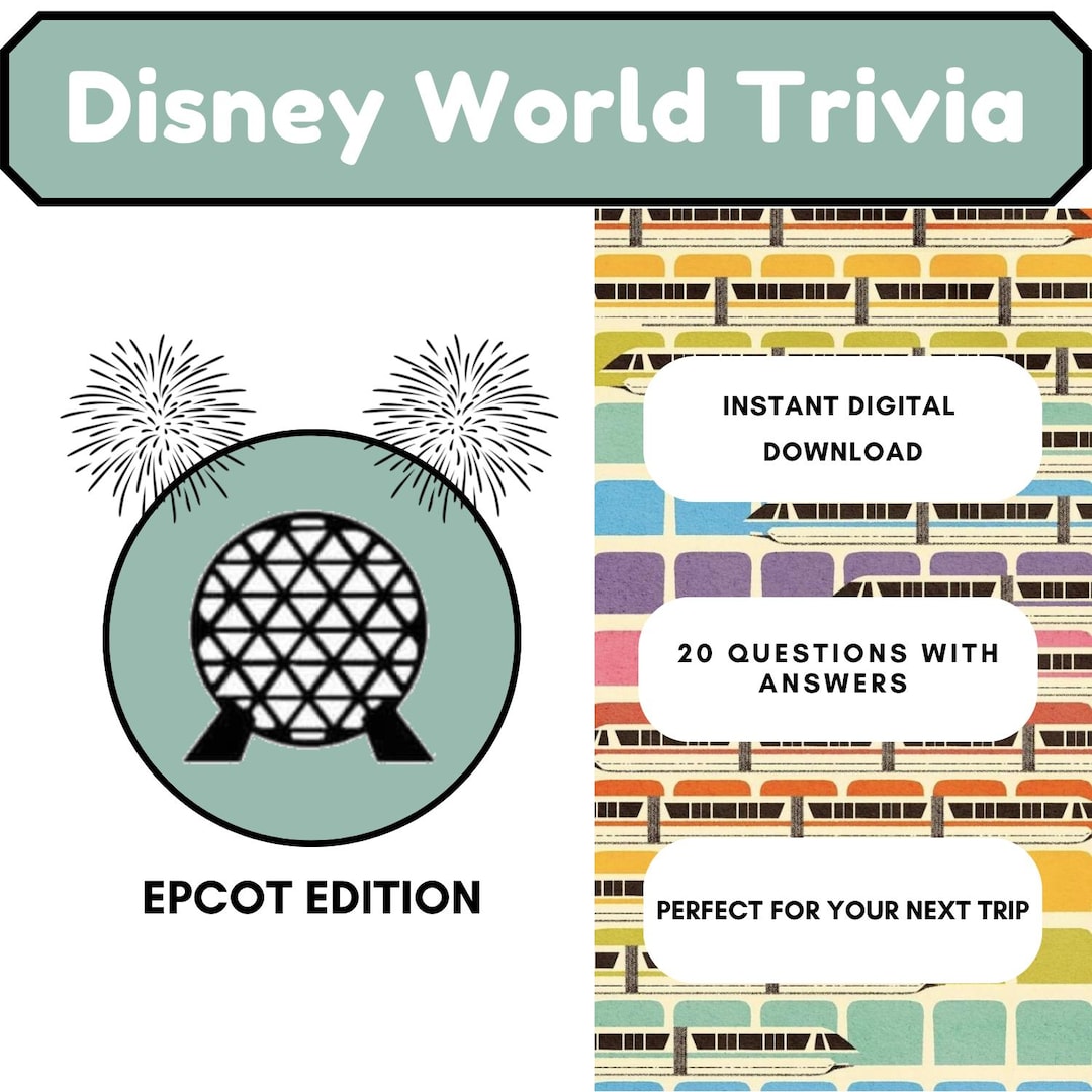 Disney World Epcot Trivia Card Game – Printable Vacation Game | Fun for ...
