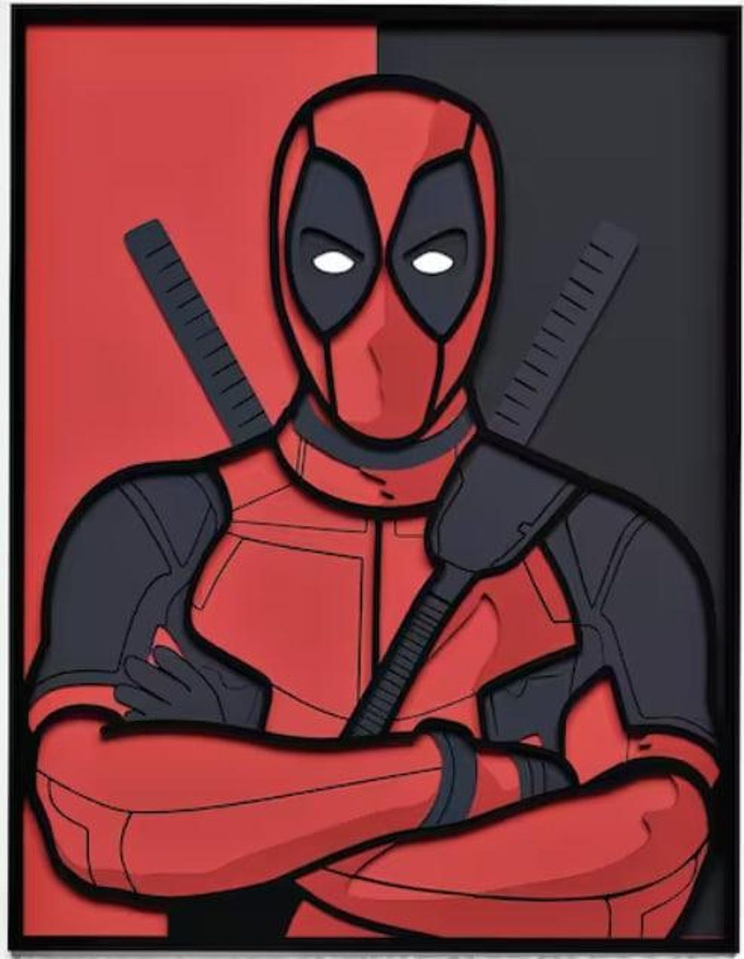 Deadpool 3D Paper Craft, Comic Character SVG, Laser Cut Design ...