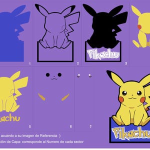 Pikachu Multilayer SVG Layered Design, Anime Character Plywood Cutting ...