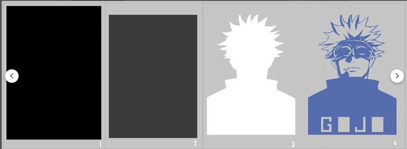 Layered Design Anime Gojo SVG Vector 8 Layers J.uj.utsu K.ai.se.n File ...