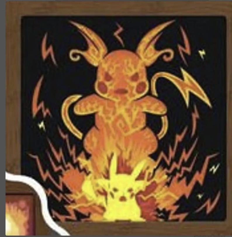 Pokemon, Shadow Box, Pikachu, Multilayer, Laser File, Shadow Box ...