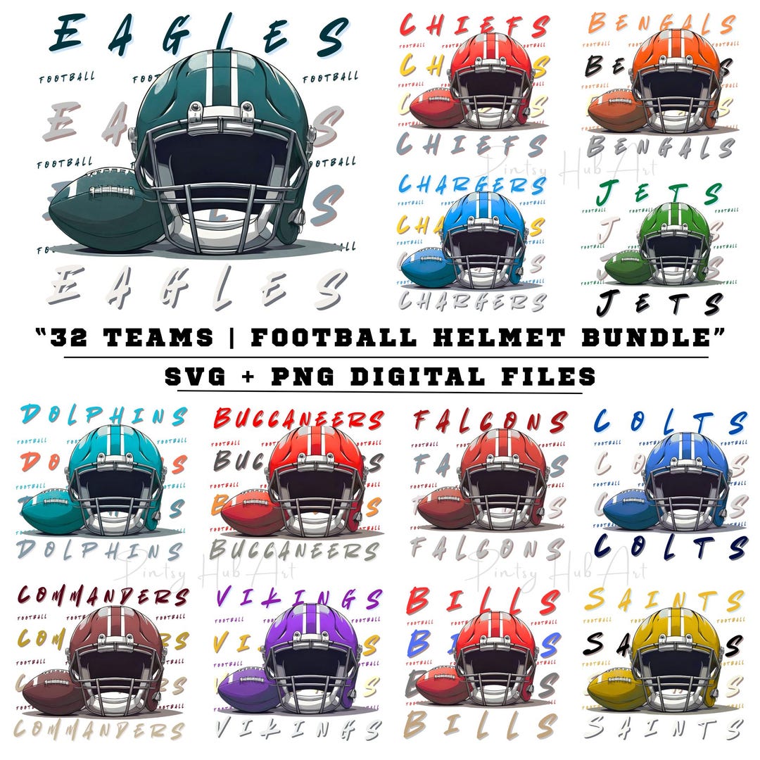 Football Helmet Logo PNG Bundle: Game Day Clipart (instant Download ...