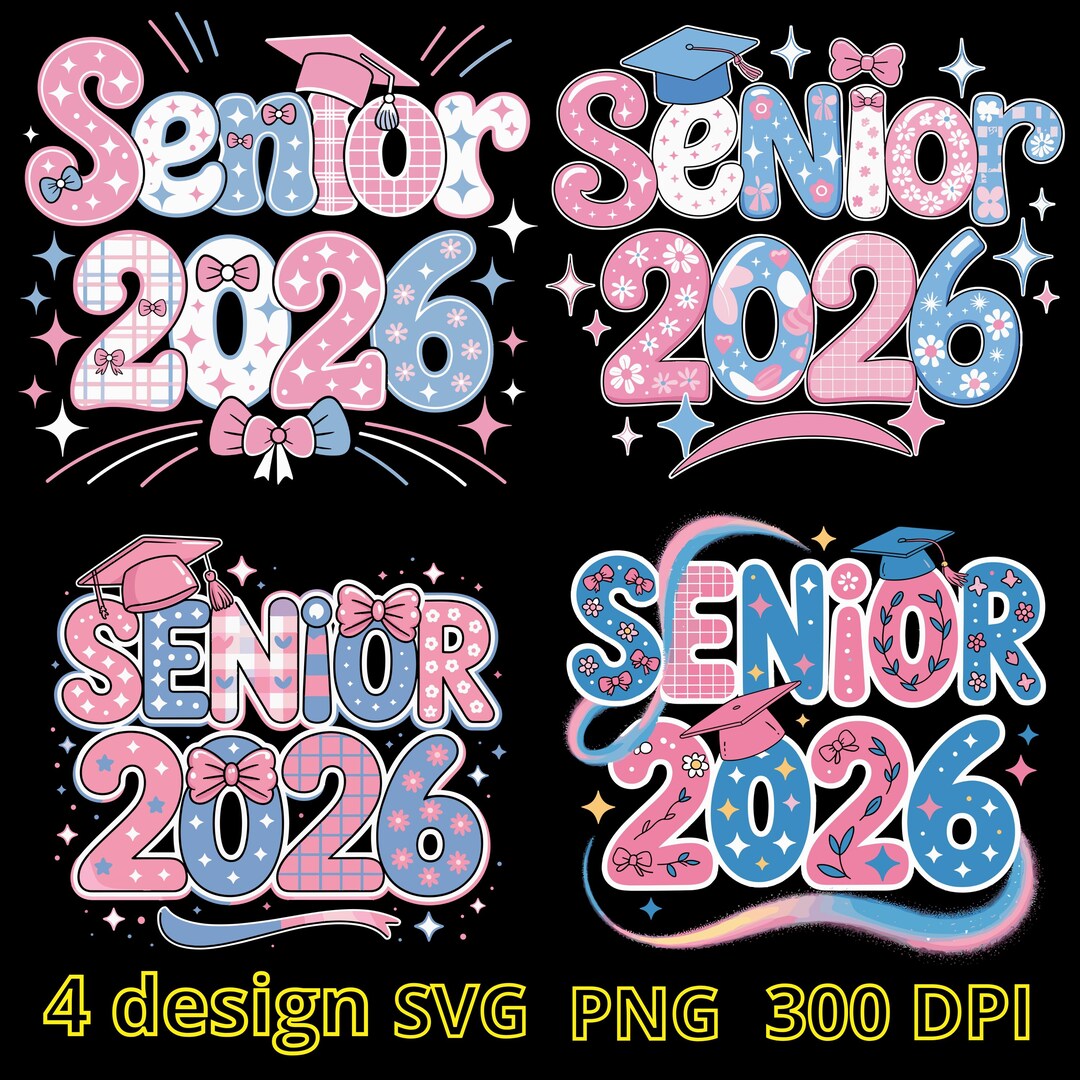 Preppy Senior Coquette 2026 PNG SVG | Class of 2026 Graduation Shirt ...
