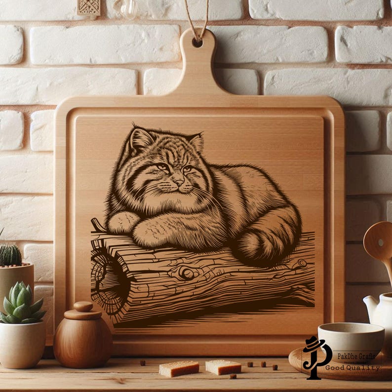 Pallas Cat SVG, Engraving File for Laser Machines, Clipart for Cricut ...