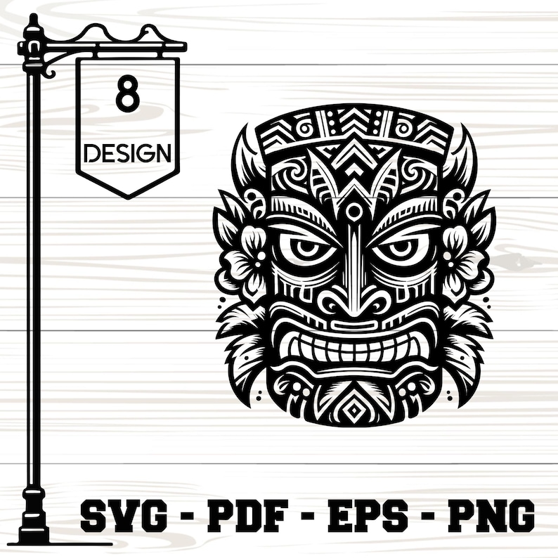 Tiki Mask SVG, Engraving File for Laser Machines, Clipart for Cricut ...