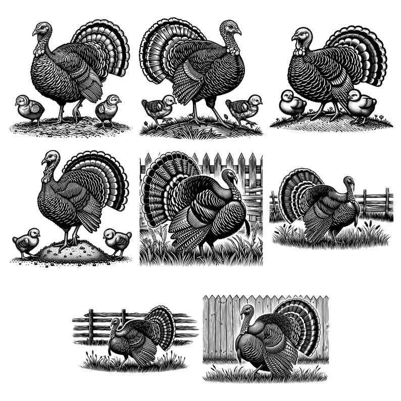 Turkey SVG, Engraving File for Laser Machines, Clipart for Cricut ...