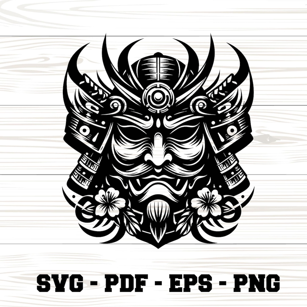 Samurai Mask, Armor | Svg Pdf Eps Png | Wood Engraving & Decal Making ...
