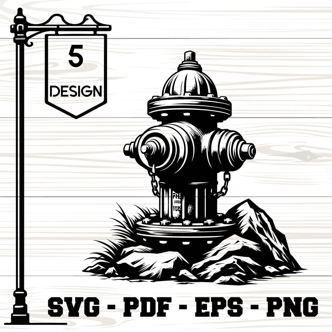 Fire Hydrant SVG File: Firefighter Clipart, Sublimation Design Digital ...